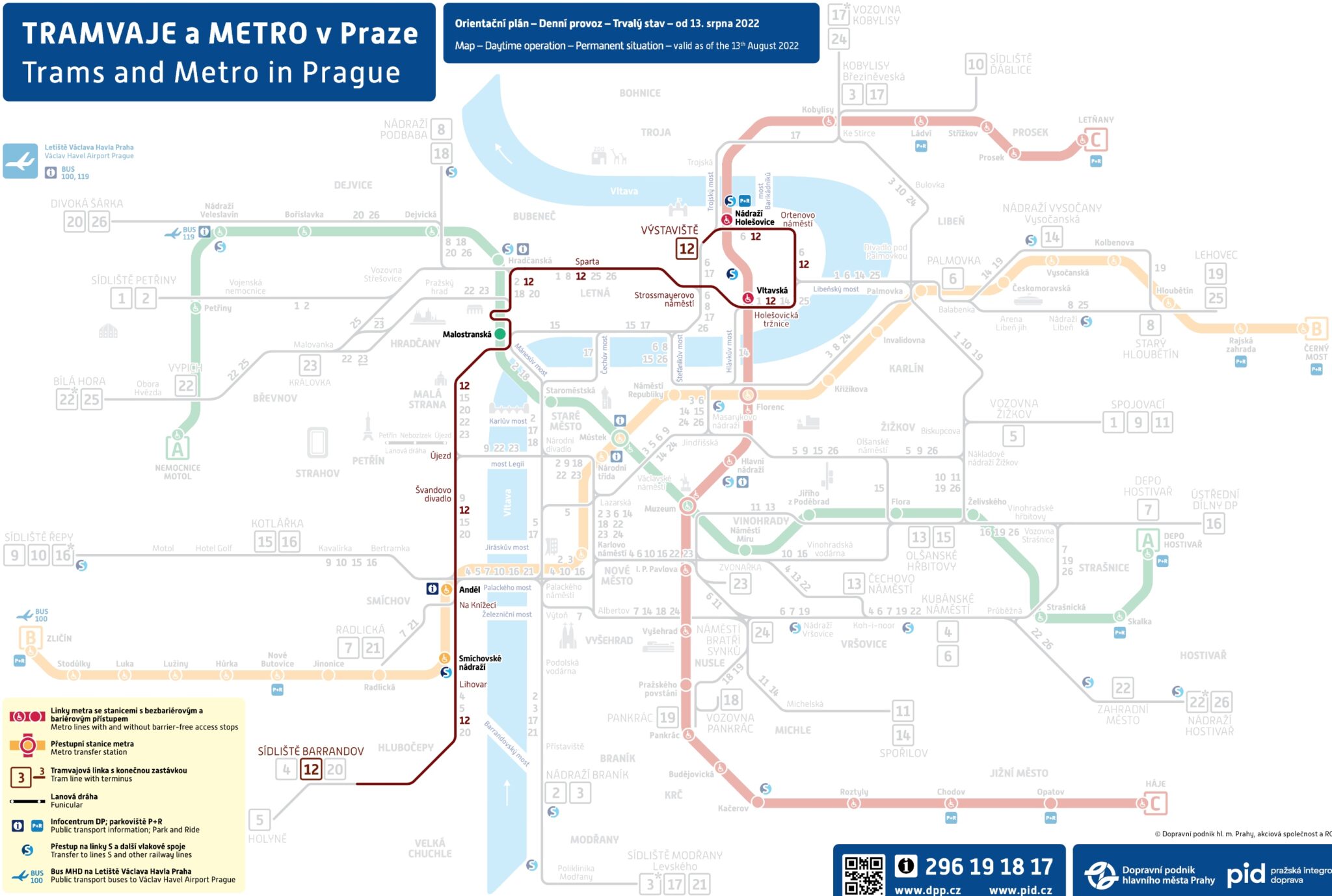 Tramvajové linky Praha: Mapa – Zastávky & Trasy